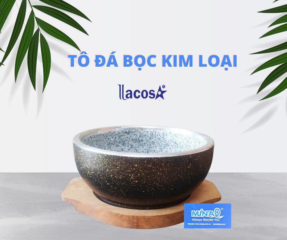 Thố đá kèm đế gỗ không viền | Lacosa